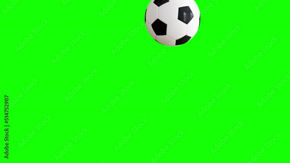 Slow motion Close up Football soccer floating turning in front camera ...
