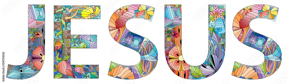 JESUS. Vector zentangle object for decoration Stock Vector | Adobe Stock