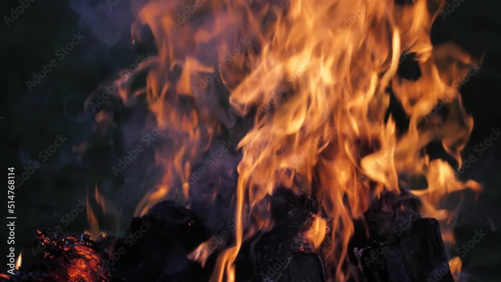 Pagan fire festival in Latvia Summer night Ligo. Cinematographic ...