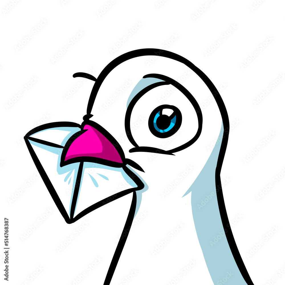 Pigeon bird message letter postman clipart cartoon illustration Stock ...