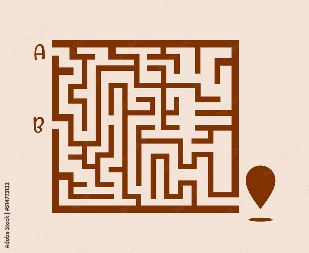 maze game background, labyrinth in brown Stock Vector | Adobe Stock