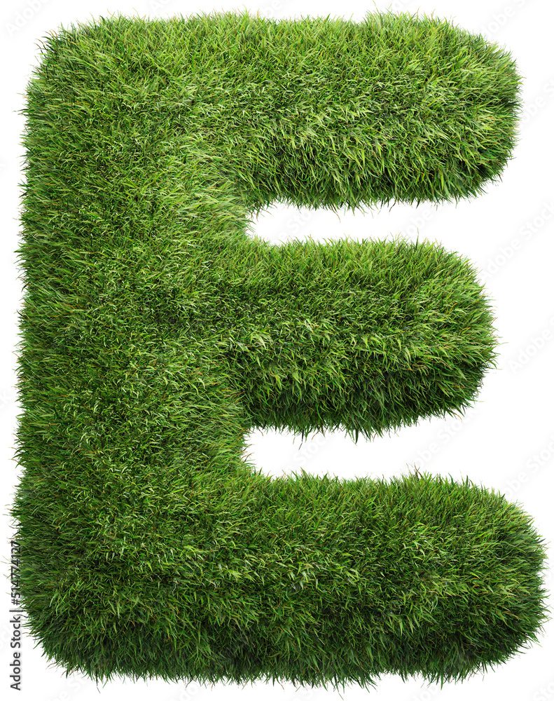 grass letter E isolated on white background Stock Illustration | Adobe ...