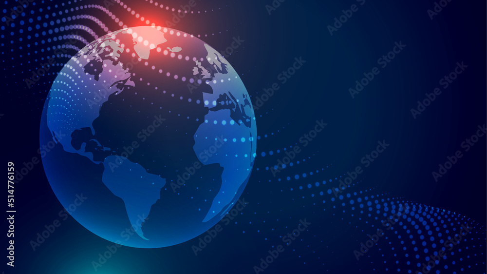 Blue World Background - World Globe Blue Color background Stock ...