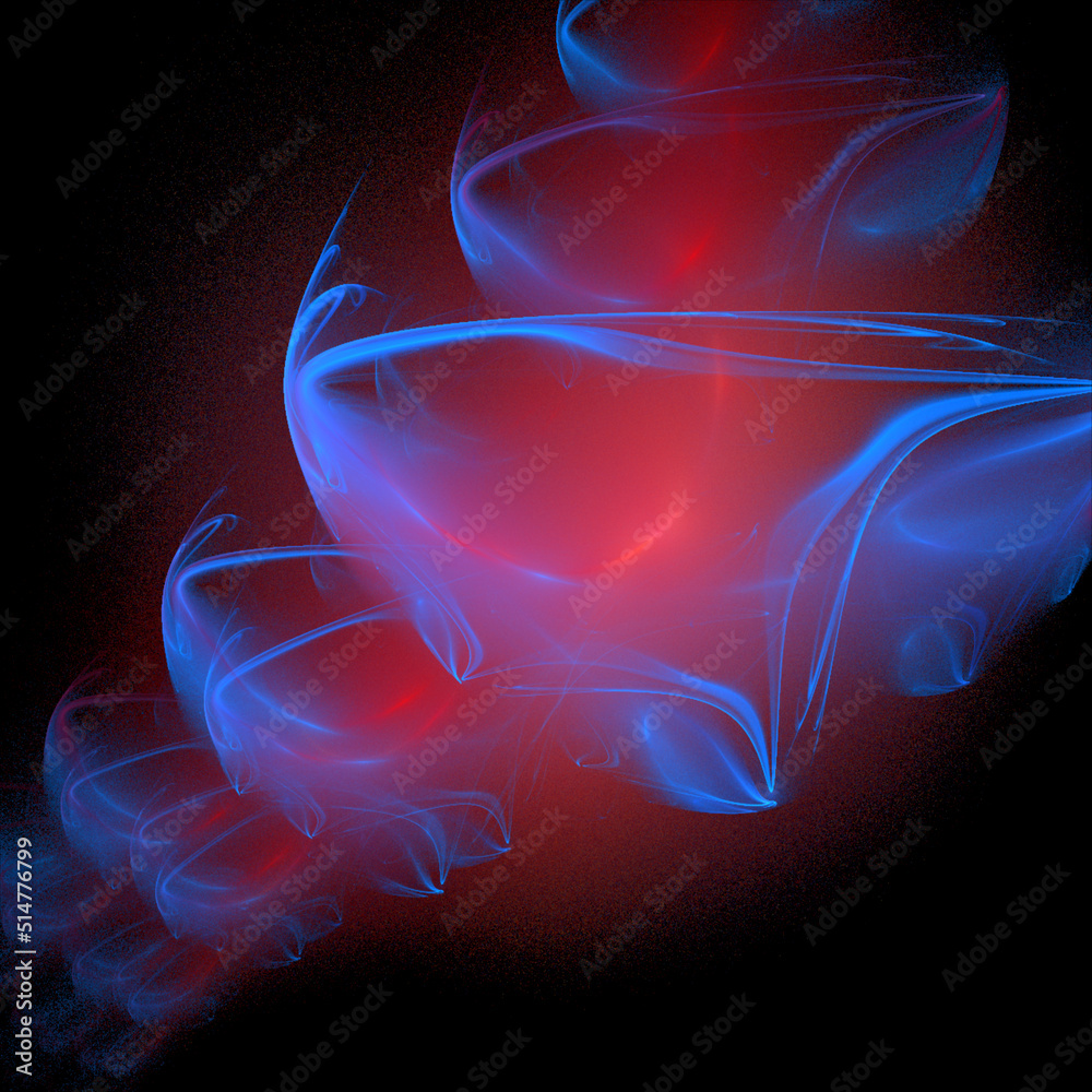 abstract blue-red bright pattern on black, color graphics, background ...