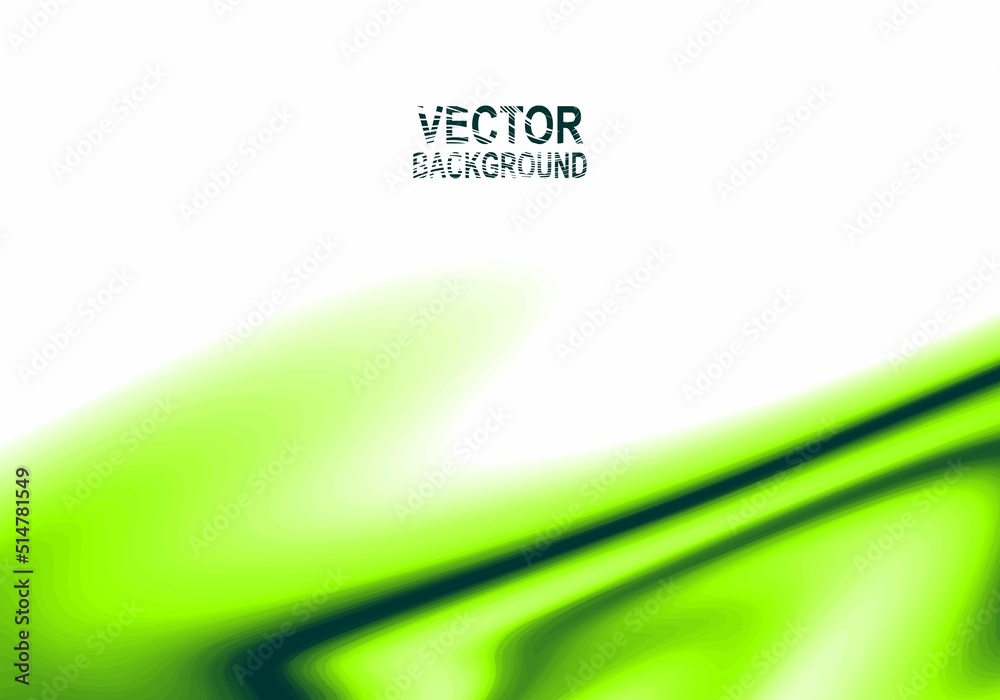 Vector green white illustration of abstract waves. Background design ...