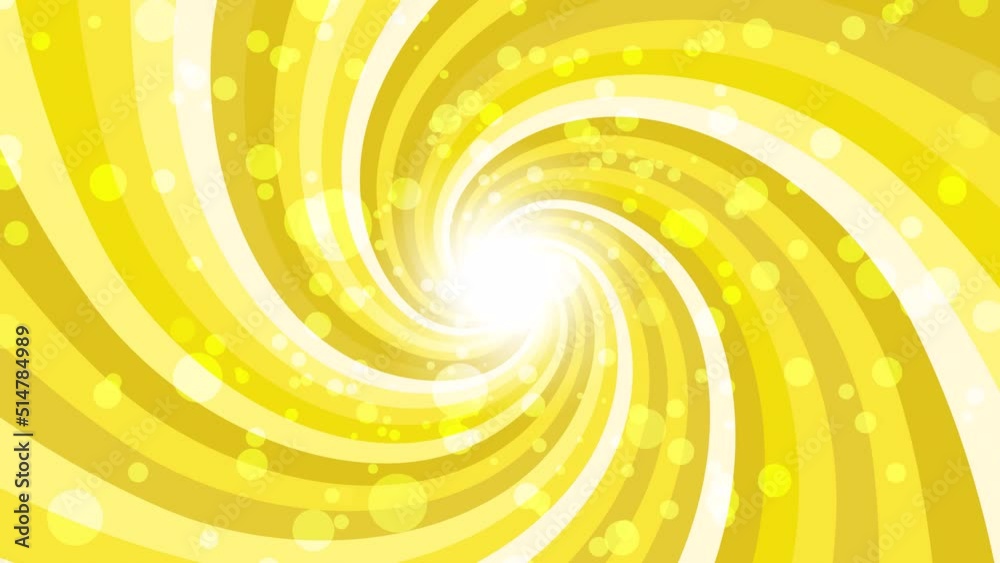 Yellow radial lines spin around the center of a 4K background with ...