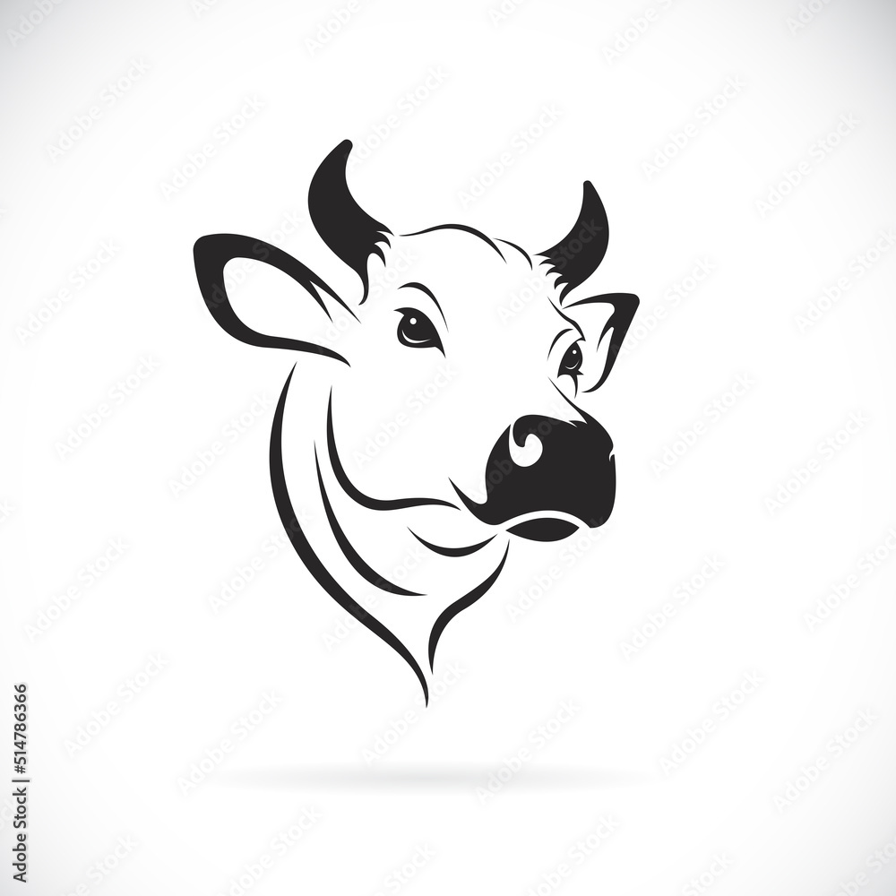 Vector of cow head design on white background. Easy editable layered ...