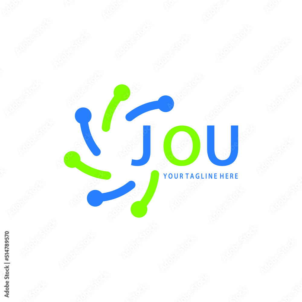 JOU logo design initial creative letter logo.JOU unique letter logo ...
