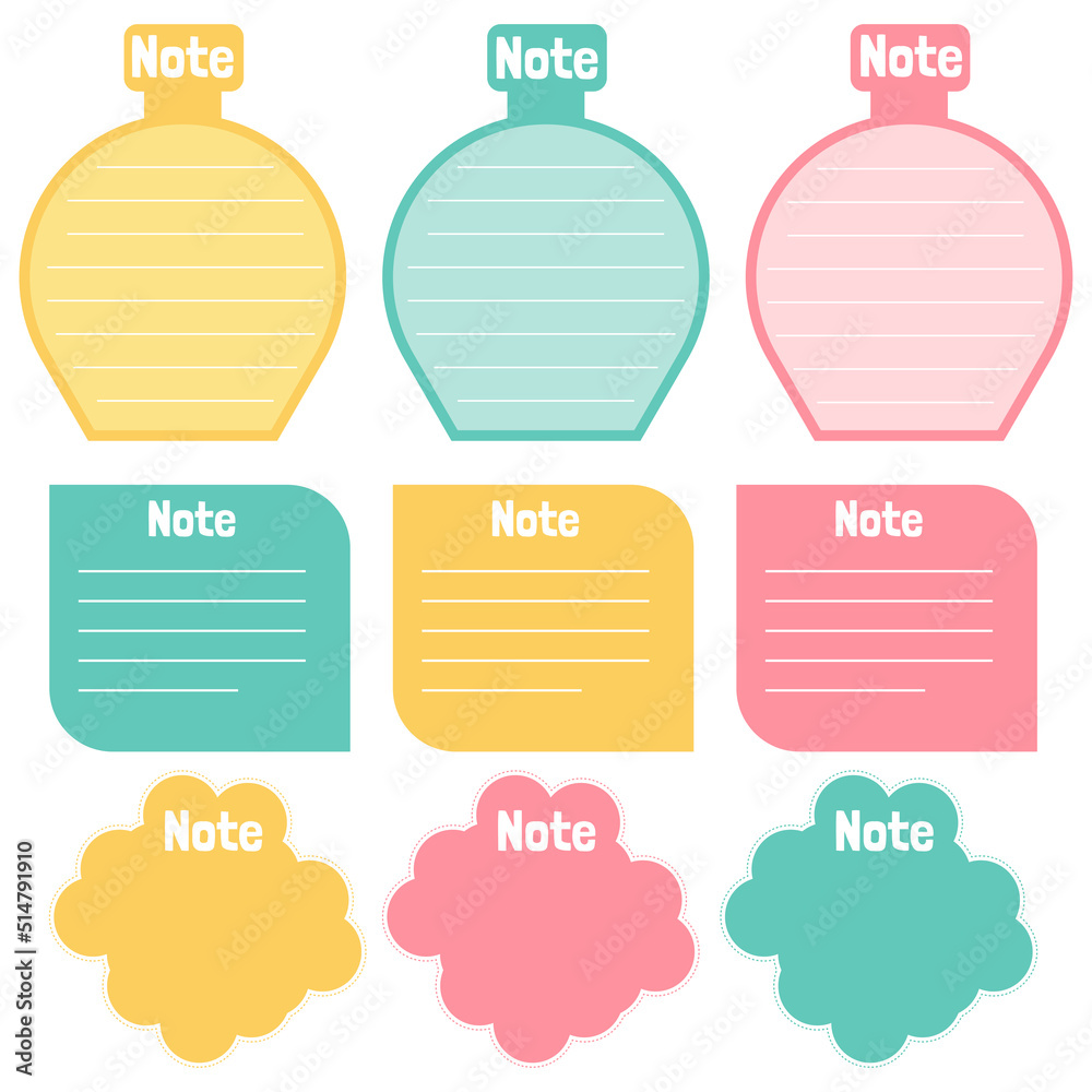 Cute paper notes. Stationary set. Scrapbook notes and cards.Printable ...