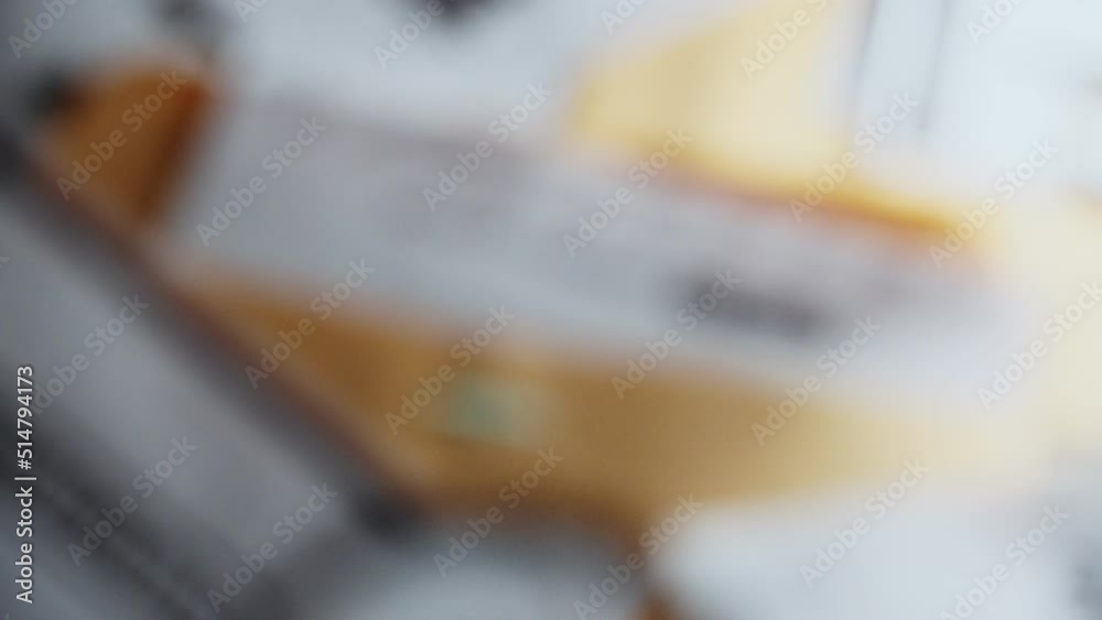 Magnifying glass or loupe enlarging top secret text on classified memo ...