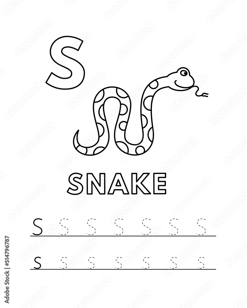 Alphabet with cute cartoon animals isolated on white background ...