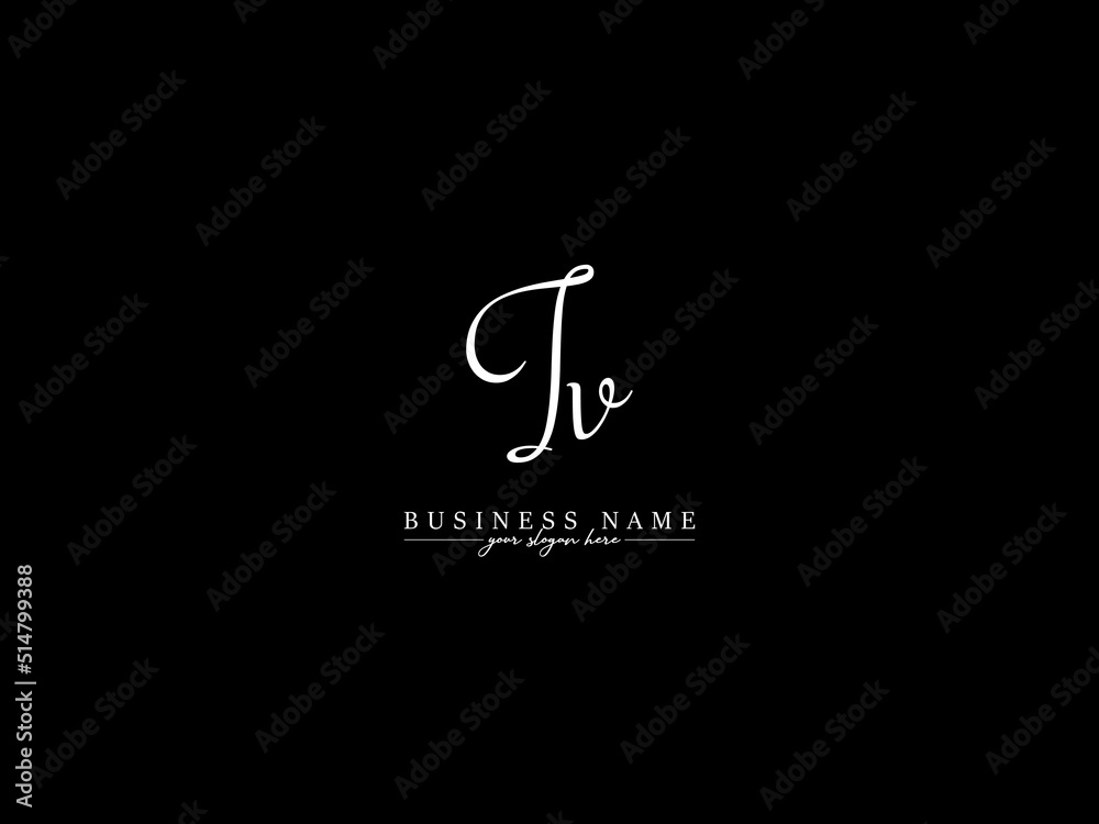 Monogram IV Logo Icon, Signature Iv vi Logo Letter Vector Image With ...