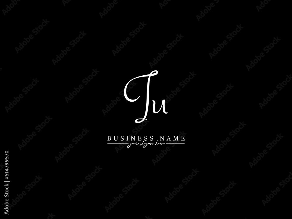 Monogram IU Logo Icon, Signature Iu ui Logo Letter Vector Image With ...