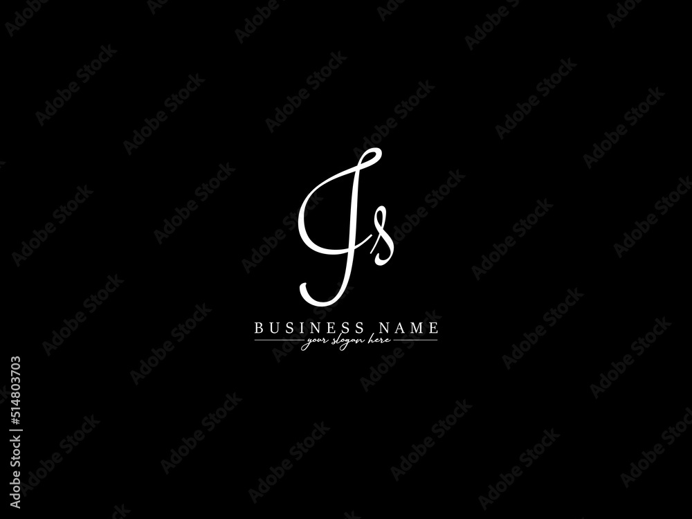 Handwriting JS Logo Design, Signature Js sj Letter Logo Icon Design ...