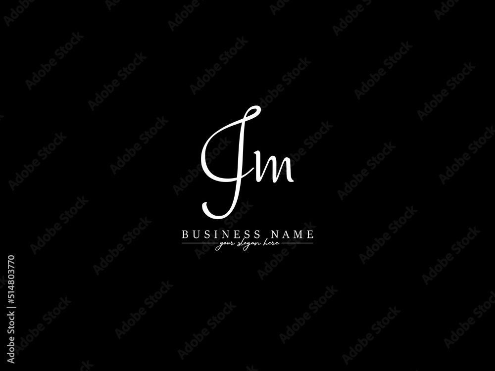 Handwriting JM Logo Design, Signature Jm mj Letter Logo Icon Design ...