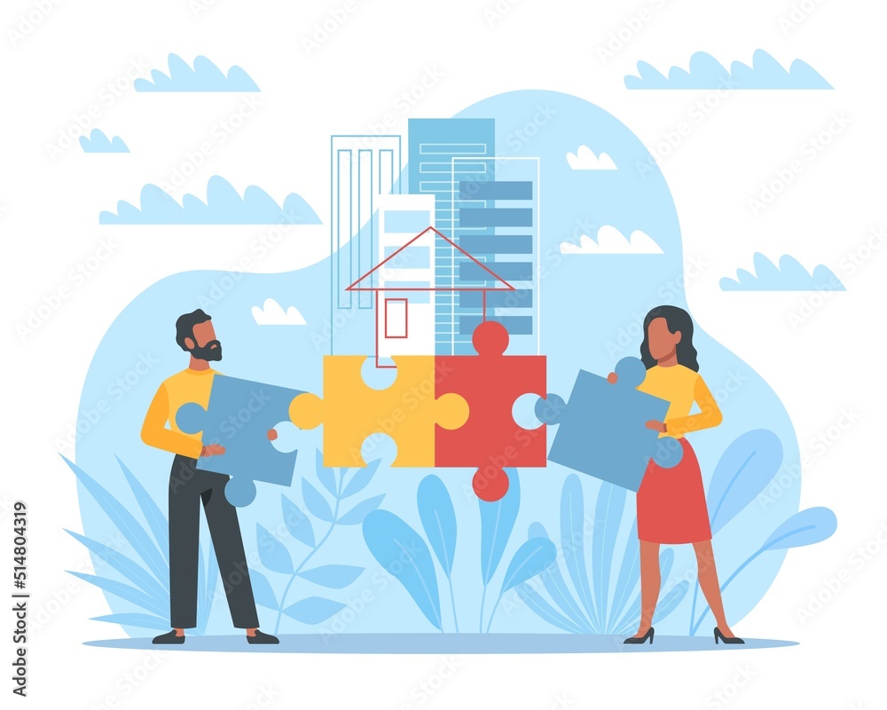 Cooperation in construction business, unification in work. Man and ...