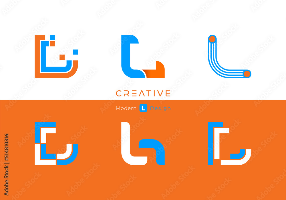 Letter L, modern alphabet, fonts, characters design, vector ...