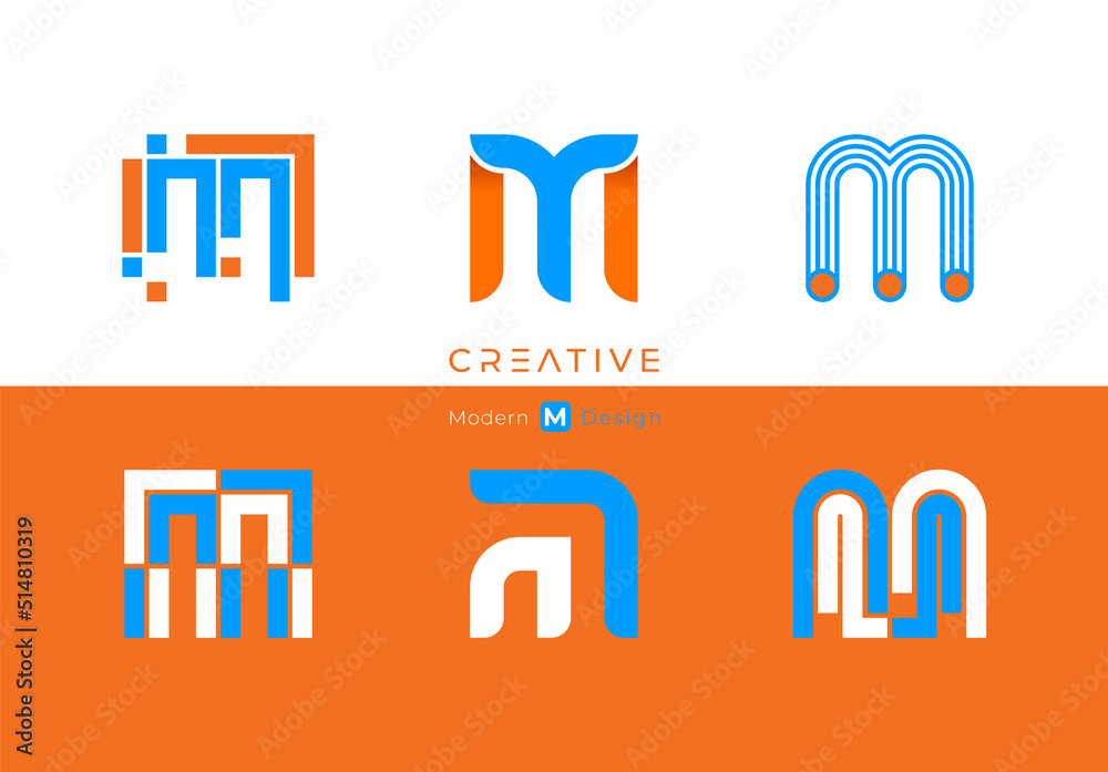Letter M, modern alphabet, fonts, characters design, vector ...
