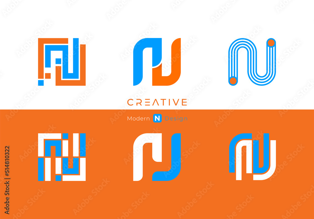 Letter N, modern alphabet, fonts, characters design, vector ...