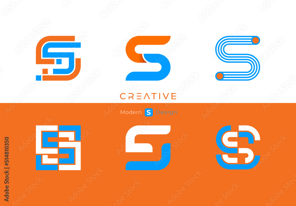 Letter S, modern alphabet, fonts, characters design, vector ...