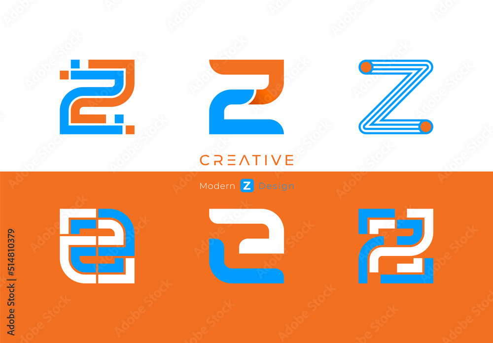 Letter Z, modern alphabet, fonts, characters design, vector ...