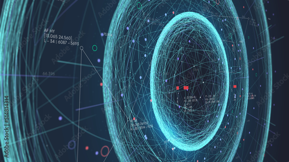 Futuristic concatenation of information lines into the forms of ... Futuristic concatenation of information lines into the forms of ...