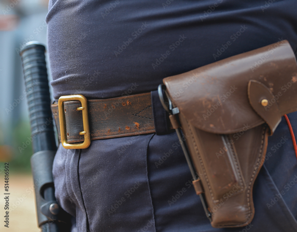 Formation of the Russian police squad rear view, side view. A policeman ...
