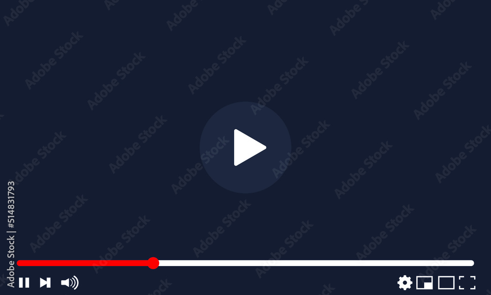 Vettoriale Stock Video player design template for web and mobile apps ...