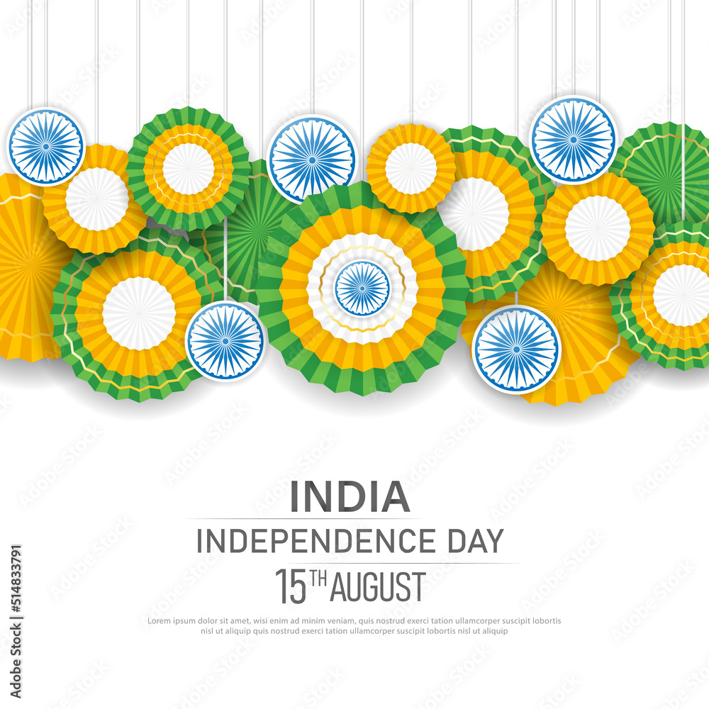 15 th August Indian Independence Day poster design with badge shape ...