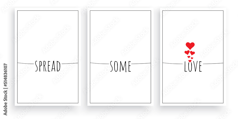 Spread some love, vector. Wording design, lettering. Scandinavian ...