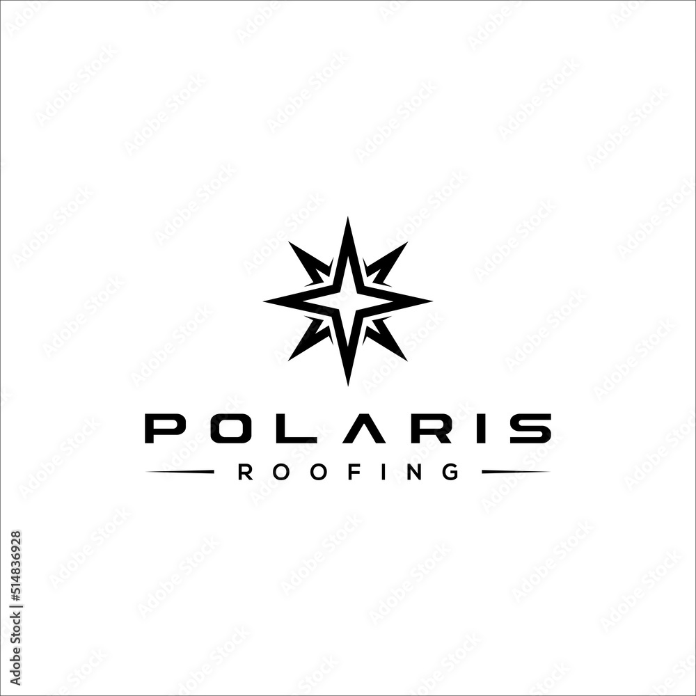 Polaris Stars Logo Design Vector Stock Vector | Adobe Stock