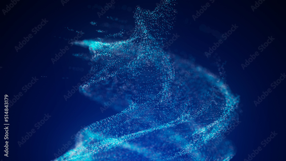 A vortex of dust particles. Illustration of a whirlpool on a blue ...