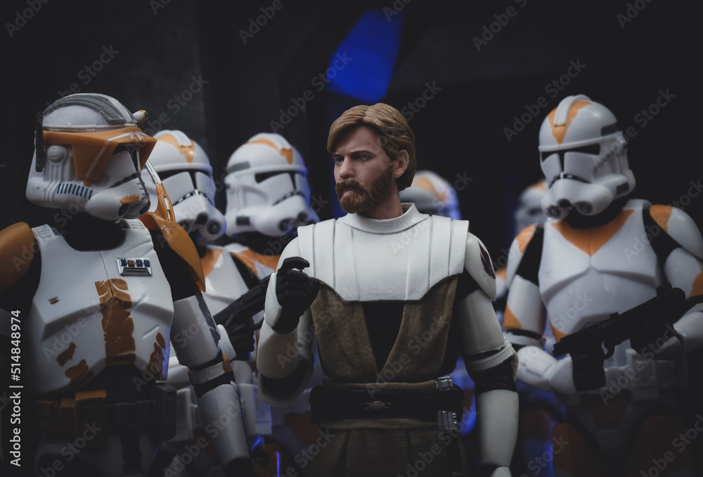 NEW YORK USA, JULY 3 2022: scene from Star Wars Clone Wars with Jedi ...