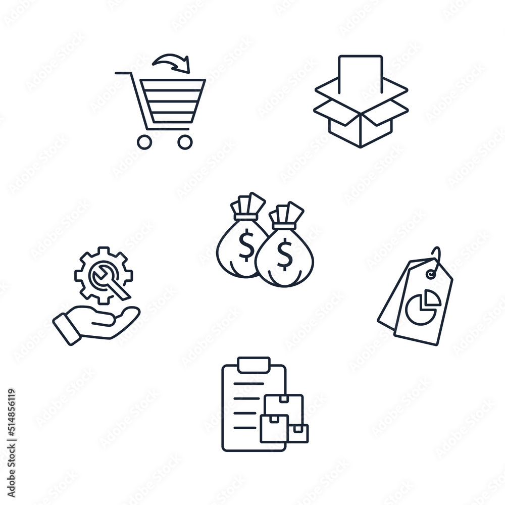 Enterprise resource planning icons set . Enterprise resource planning ...