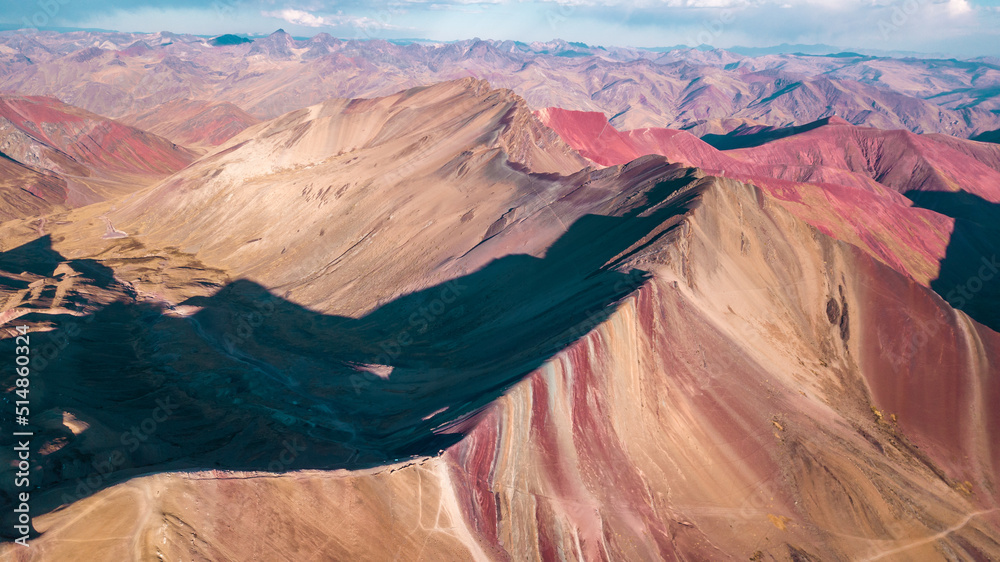 Drone photographs of the mountain of colors in Pitumarca, City of Cusco ...