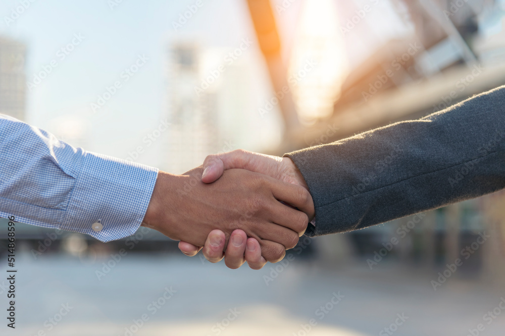 Lawyer partnership Businessman handshake together Notary lawfirm. Two ...