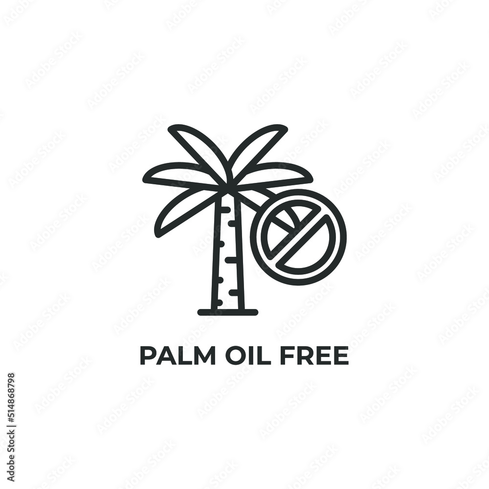 palm oil free line icon. linear style sign for mobile concept and web ...