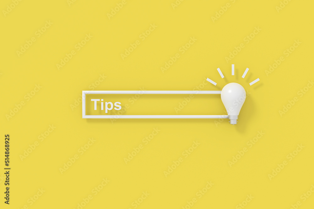 Tips banner design. 3D rendering. Stock Illustration | Adobe Stock