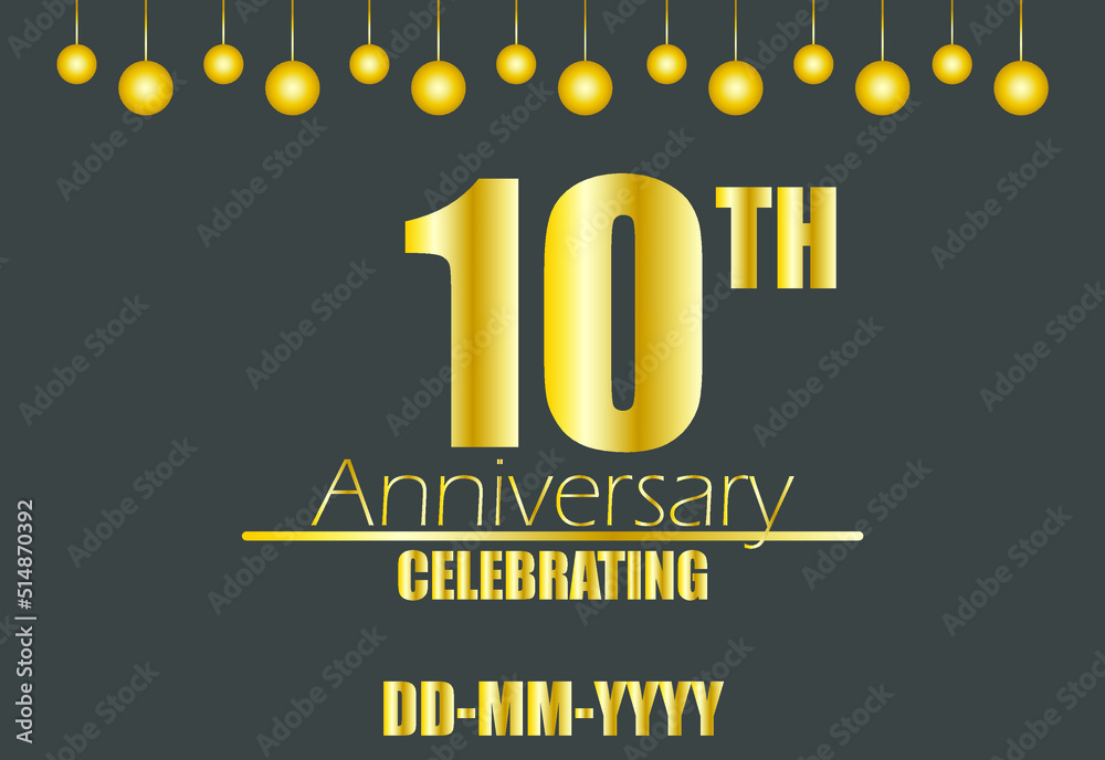 10th anniversary celebrating. Vector for golden anniversary celebration ...