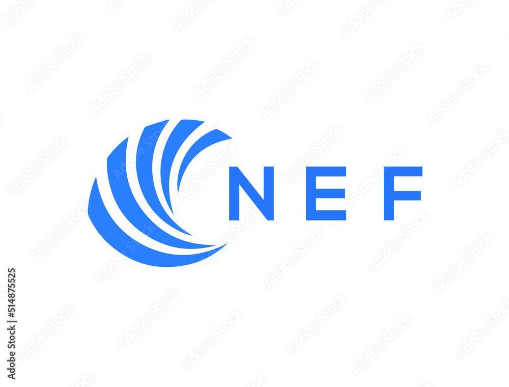 NEF Flat accounting logo design on white background. NEF creative ...