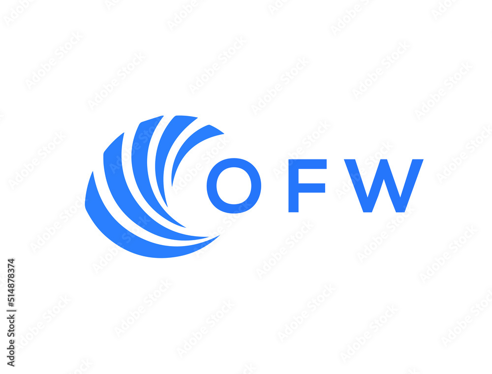 OFW Flat accounting logo design on white background. OFW creative ...