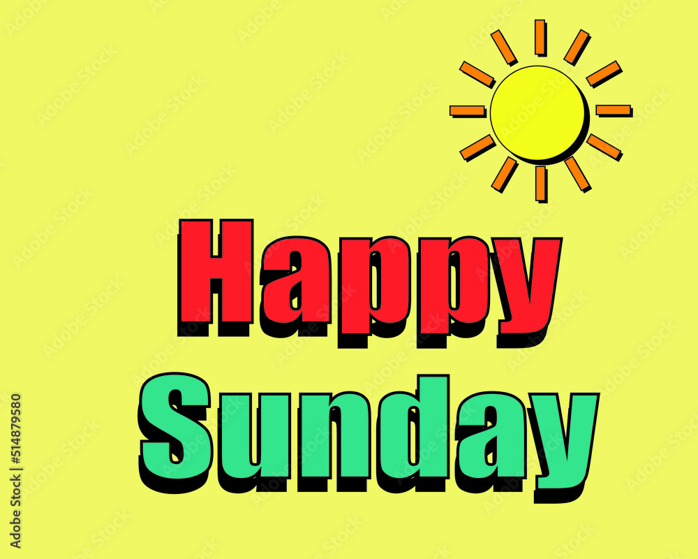 Happy Sunday banner. Greeting text of Happy Monday, typography ...