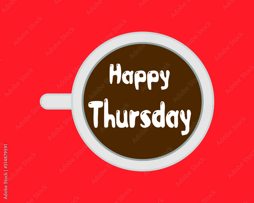 Happy Thursday banner. Greeting text of Happy Monday, typography ...