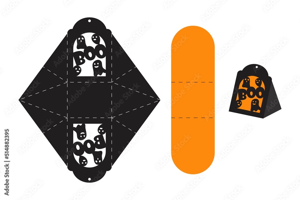 Happy Halloween treat box. Gift party favor box for sweets, candies ...