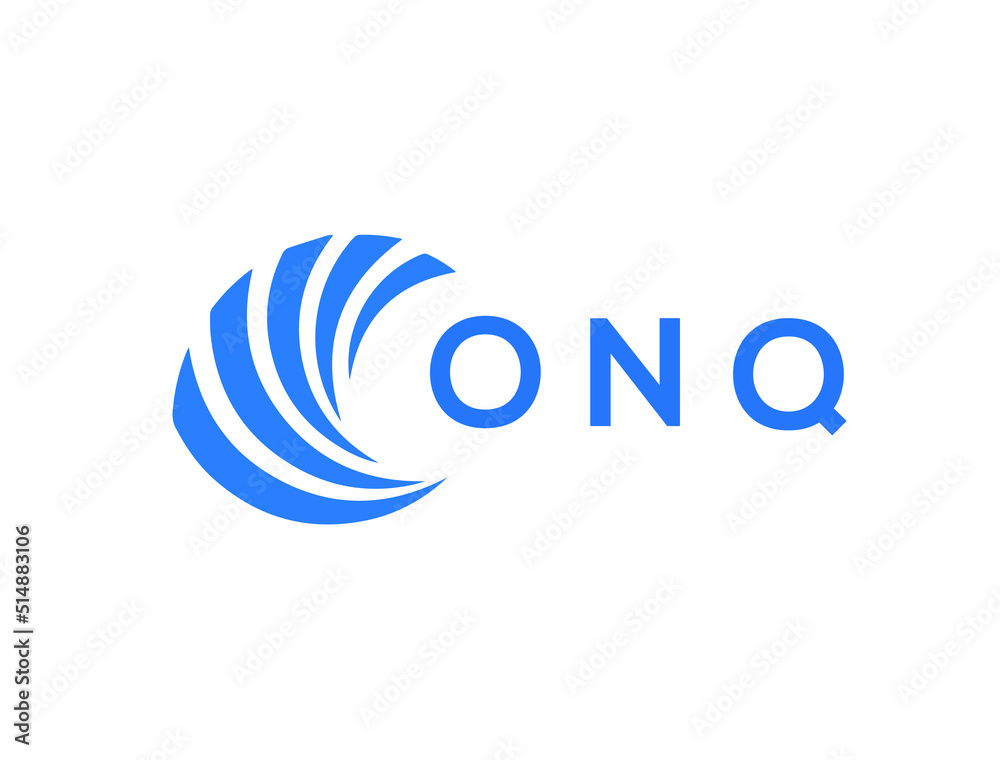 ONQ Flat accounting logo design on white background. ONQ creative ...