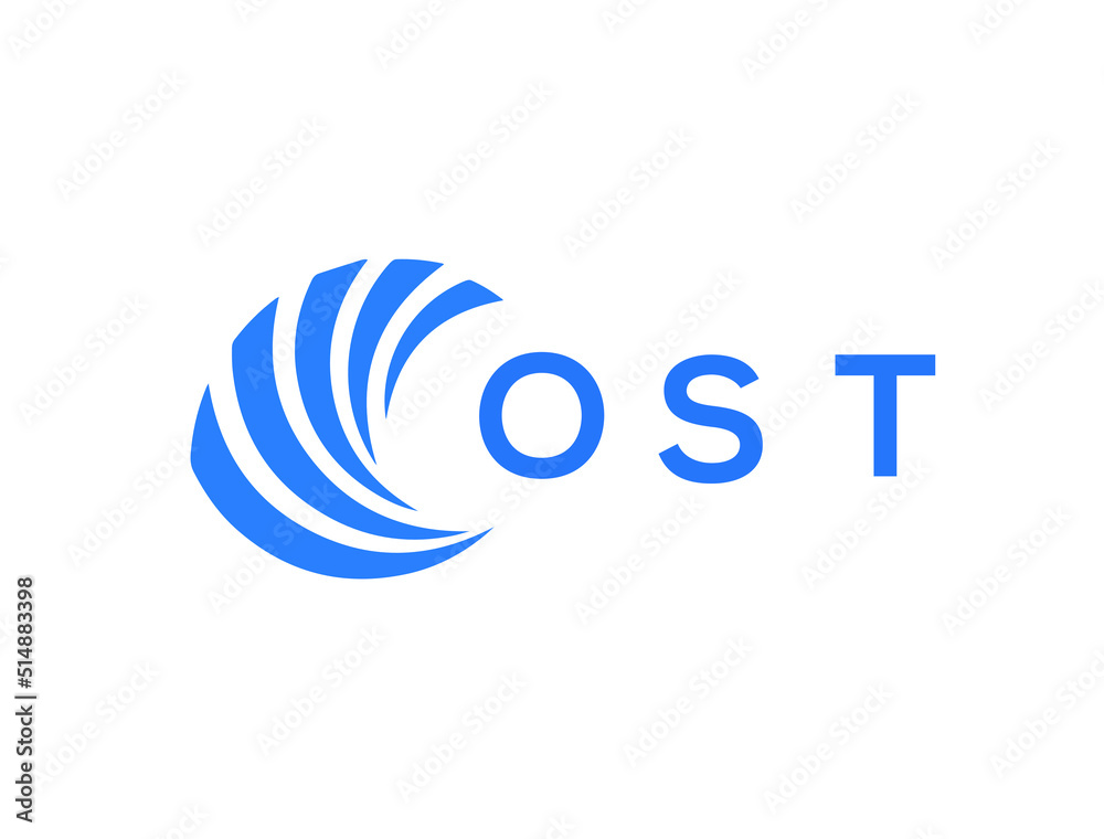 OST Flat accounting logo design on white background. OST creative ...