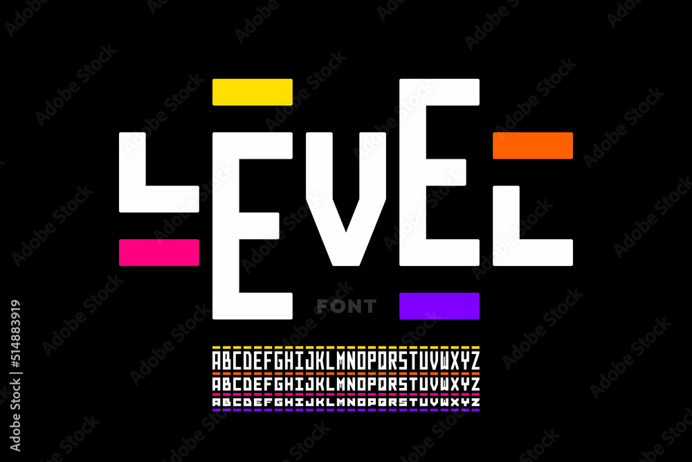 Various levels letters font design, alphabet letters vector ...