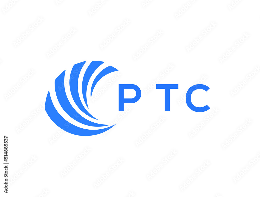 PTC Flat accounting logo design on white background. PTC creative ...