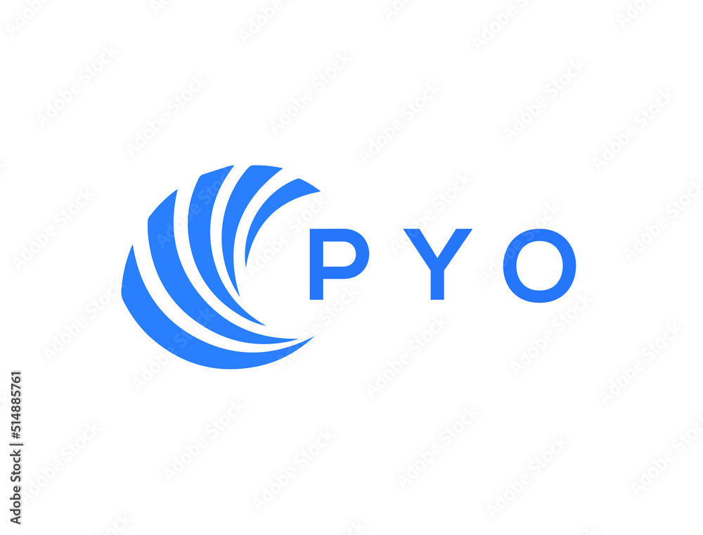 PYO Flat accounting logo design on white background. PYO creative ...