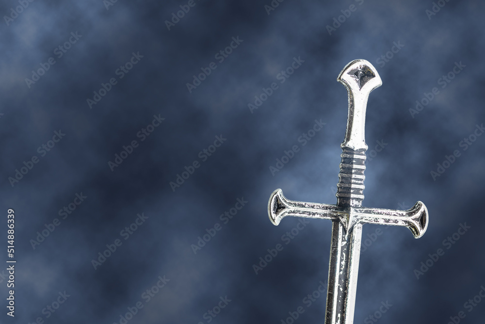Mysterious and megical medieval sword / knightly arming sword, silver ...